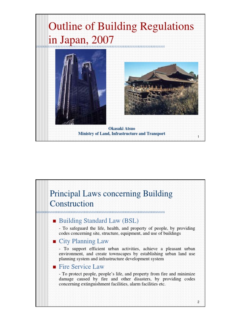 Outline of Building Regulations in Japan, 2007: Principal Laws ...