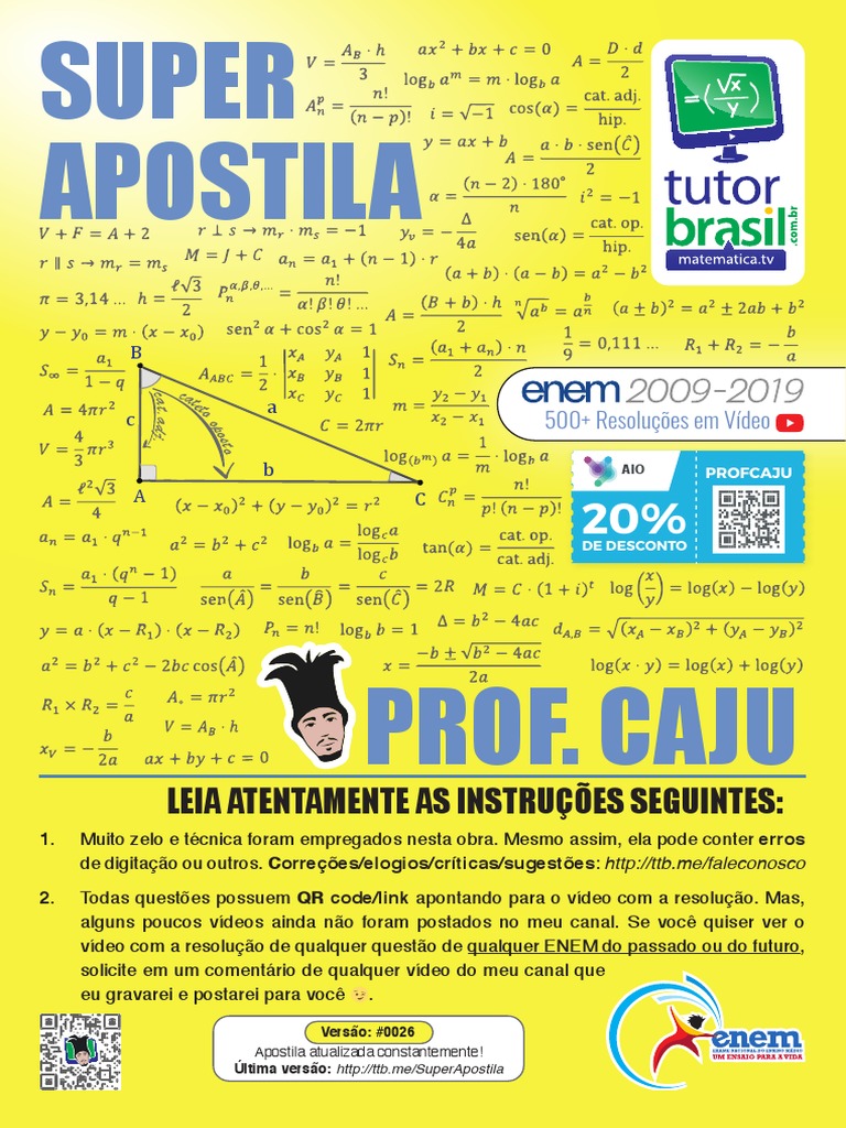 Super Apostila Matematica TutorBrasil Prof Caju | PDF | Caloria | Bebidas alcoólicas