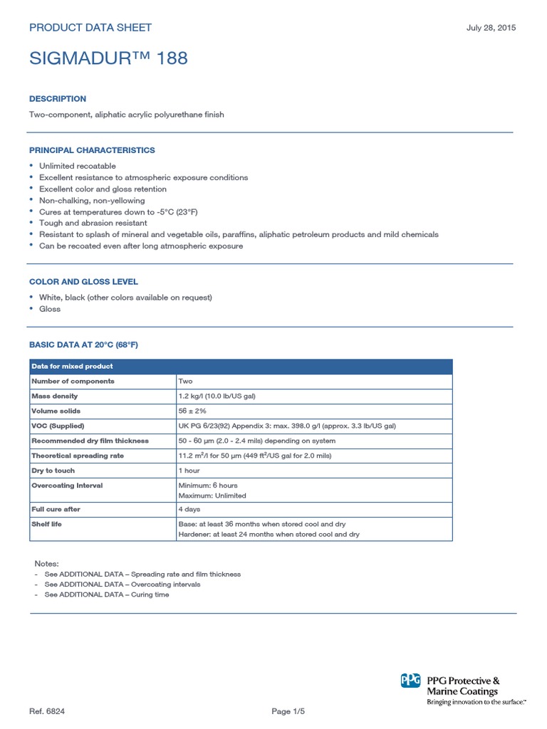 Sigmadur™ 188: Product Data Sheet | PDF | Epoxy | Nature