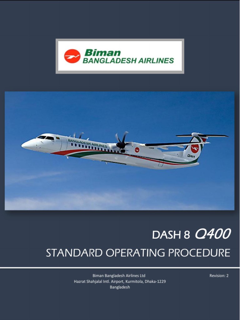DASH-8 SOP Complete | PDF | Turbine Engine Failure | Air Traffic Control