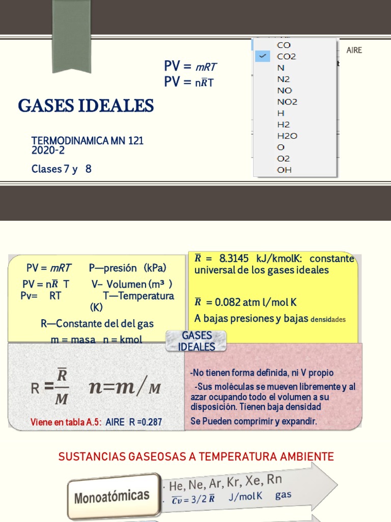 3-Gases Ideales .MN 121 2020.2 T | PDF | Gases | Cantidades fisicas