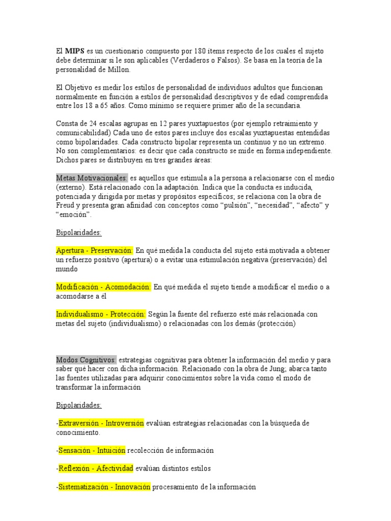 Resumen Mips | PDF | Individualismo | Comportamiento