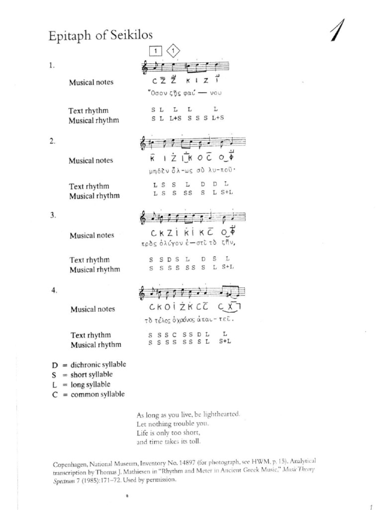 Epitafio Seikilos | PDF