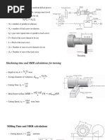 Machining Calculations | PDF | Speed | Machining