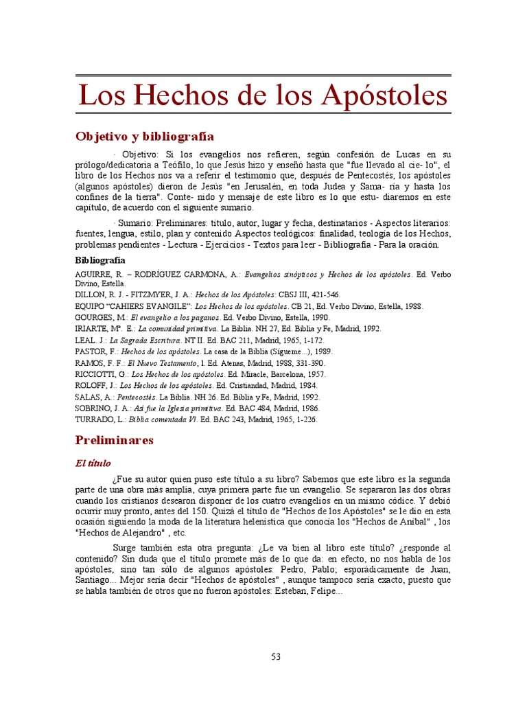 Los Hechos de Los Apóstoles | PDF | Pablo el apóstol | Evangelio De Lucas
