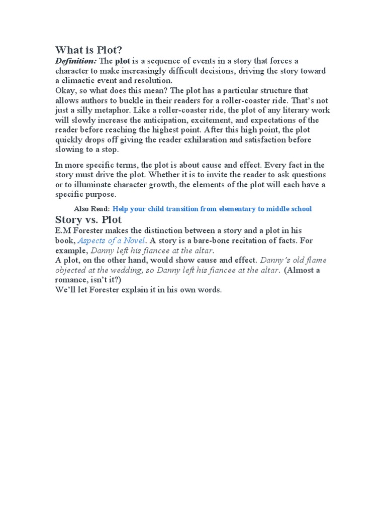 What Is Plot?: Definition: The Plot Is A Sequence of Events in A Story ...