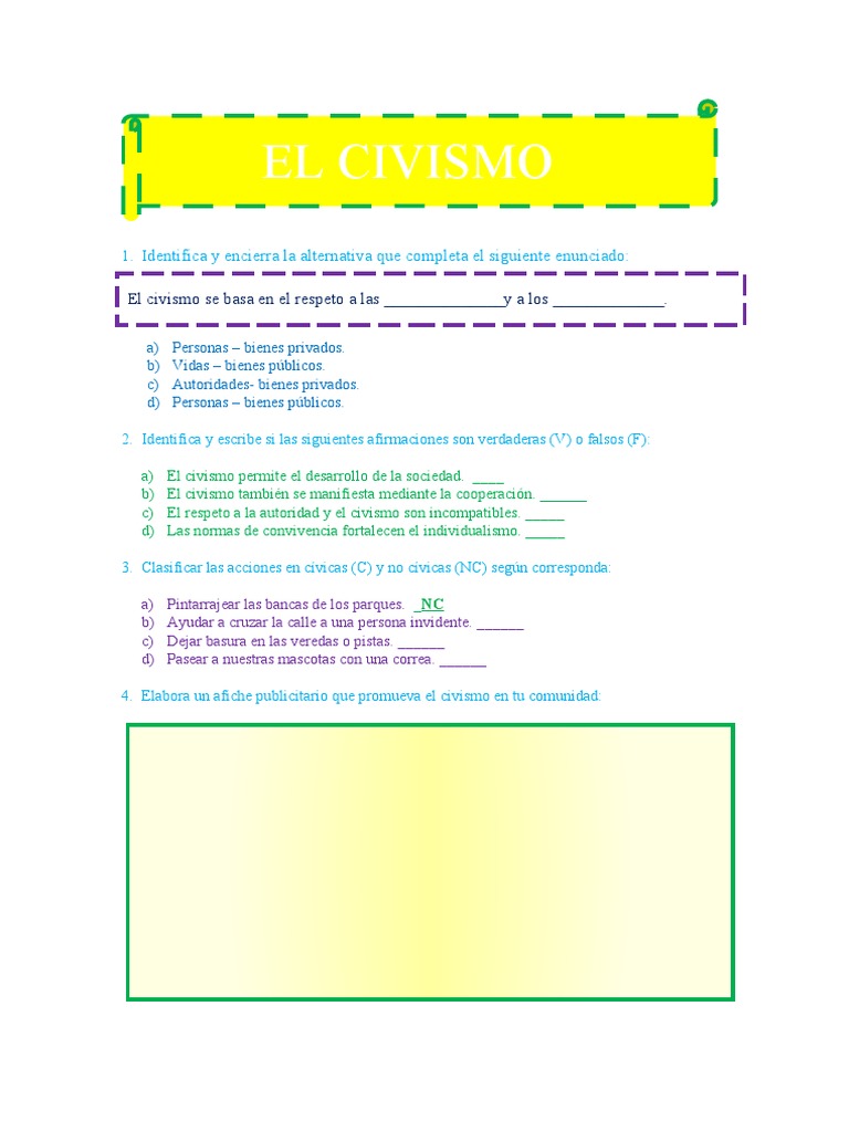 Ficha El Civismo | PDF