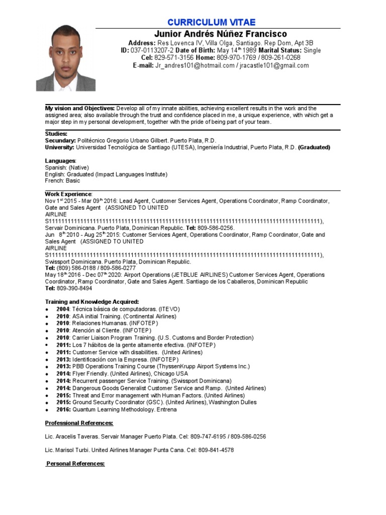 CURRICULUM VITAE (English) | PDF | Airlines | Aviation
