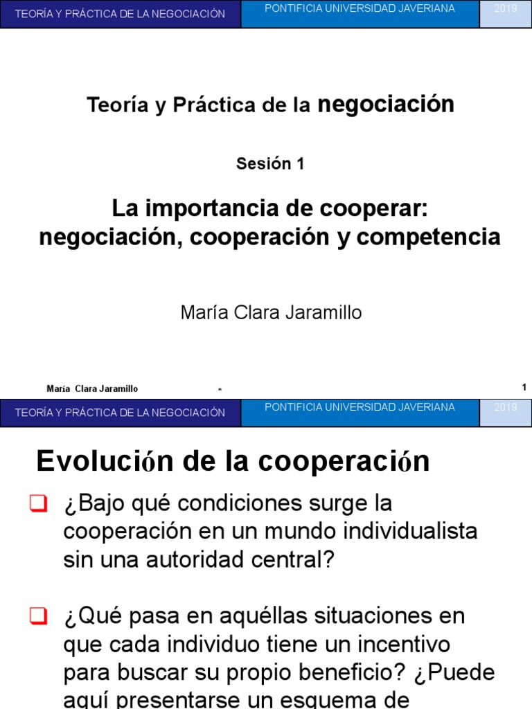 Presentación 1 - La Importancia de Cooperar | PDF | Cooperación | La ...