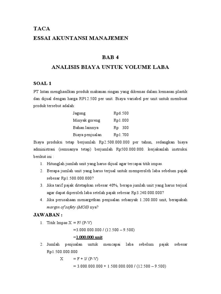 Taca Essai Akuntansi Manajemen | PDF