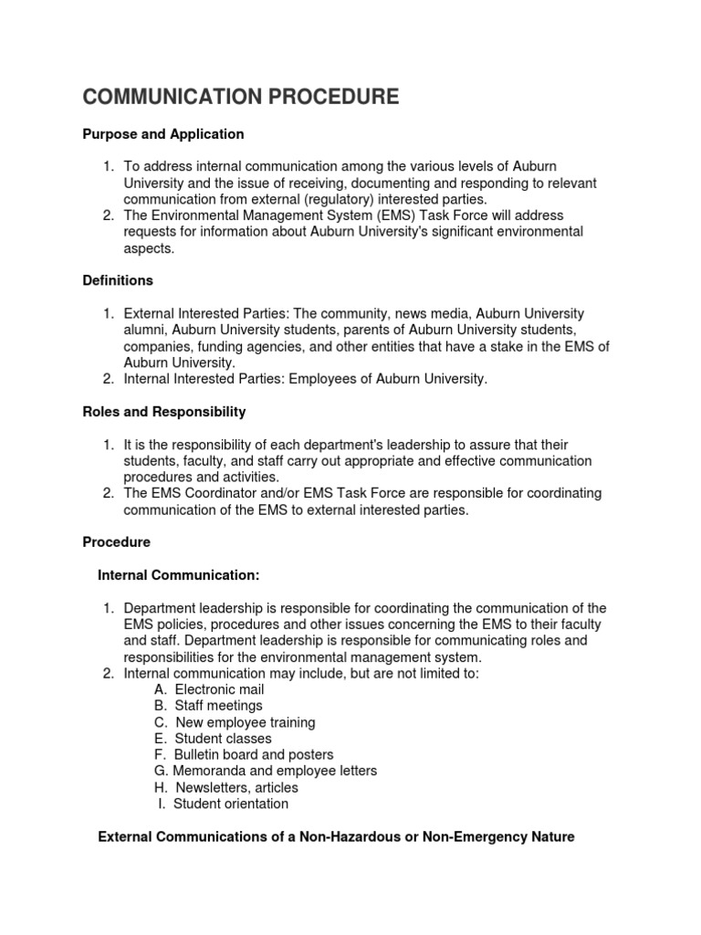 Auburn University Communication Procedures | PDF | Emergency | Risk ...