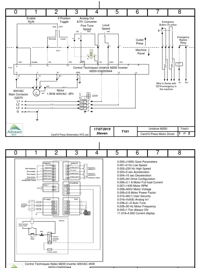 Unidrive M200 Wiring and Schematics Guide | PDF | Electrical ...