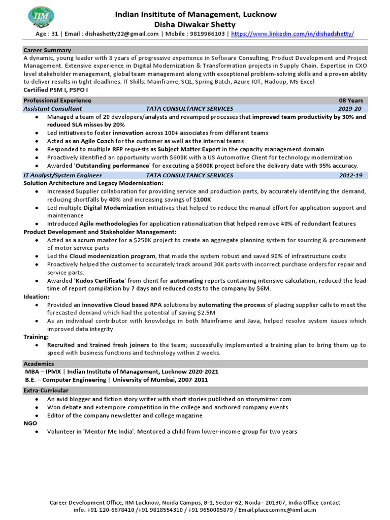 Certified PSM I, PSPO I: Career Summary | PDF | Agile Software Development | Information Technology