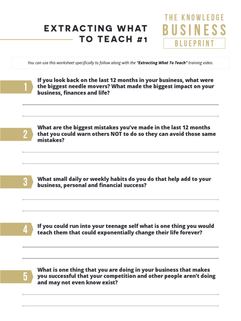 Business: Extracting What To Teach #1 | PDF