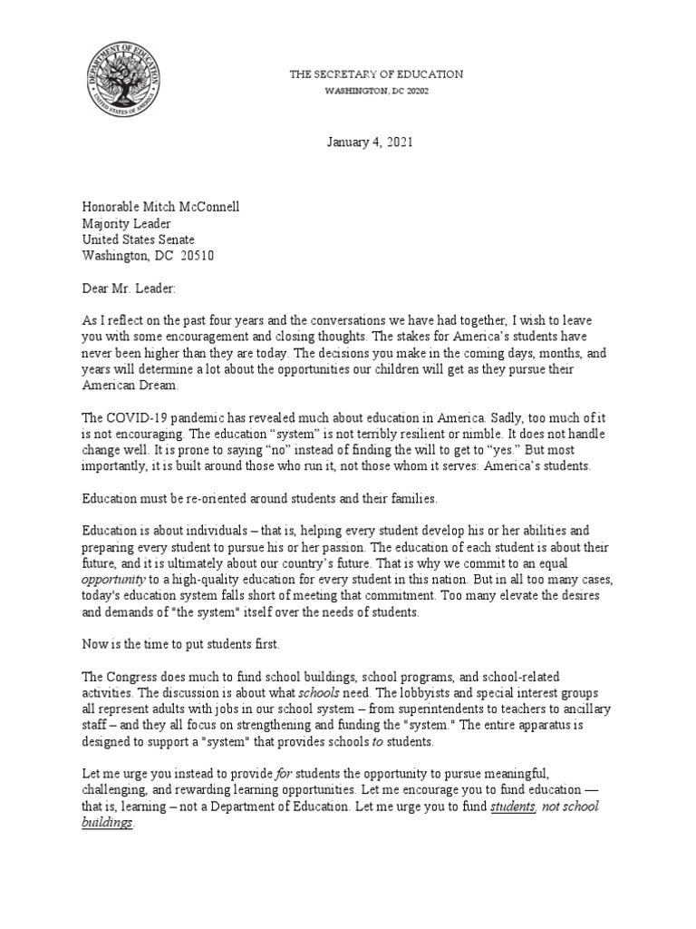 Betsy Letter | PDF | Title Ix | Debt