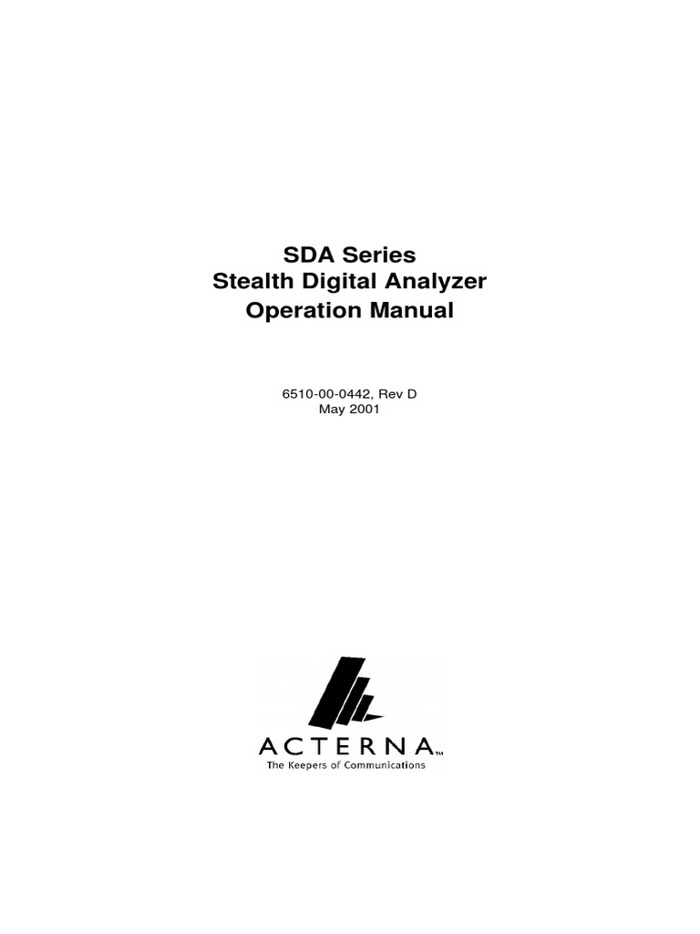 WAVETEK SDA-5000 Operation | PDF | Modulation | Electromagnetic ...