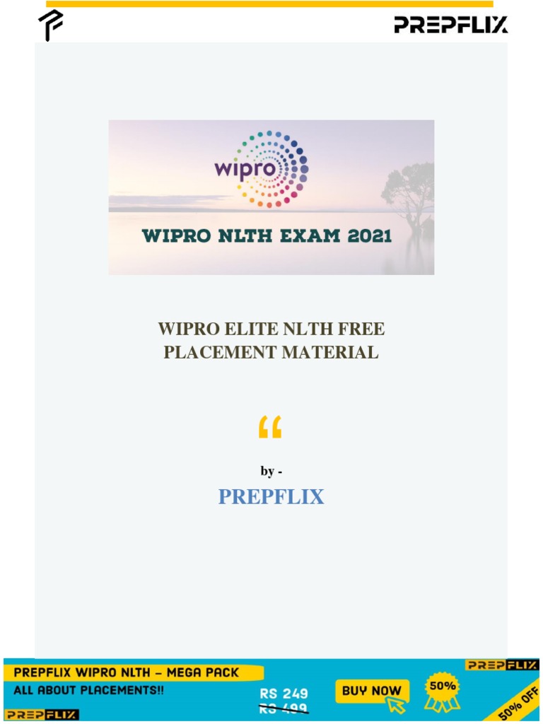 Prepflix: Wipro Elite NLTH Free Placement Material | PDF | Teaching Mathematics | Computing And ...