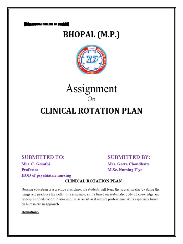 02 Clinical Rotation Plan | Download Free PDF | Nursing | Teachers