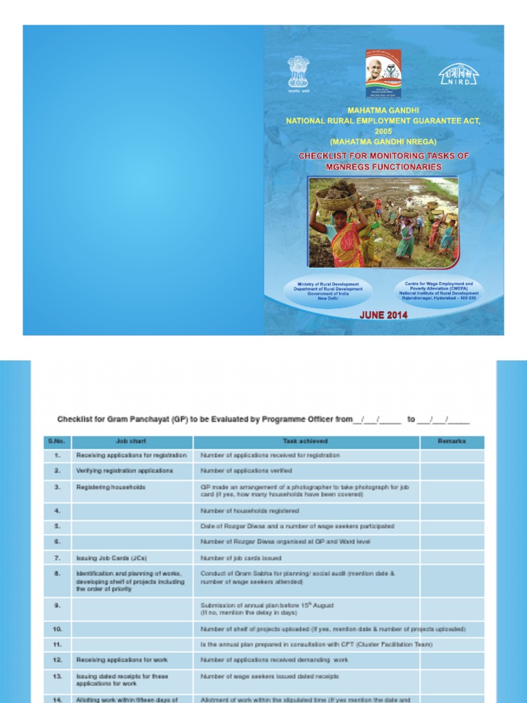 Checklist Nrega | PDF | Audit | Accounting And Audit