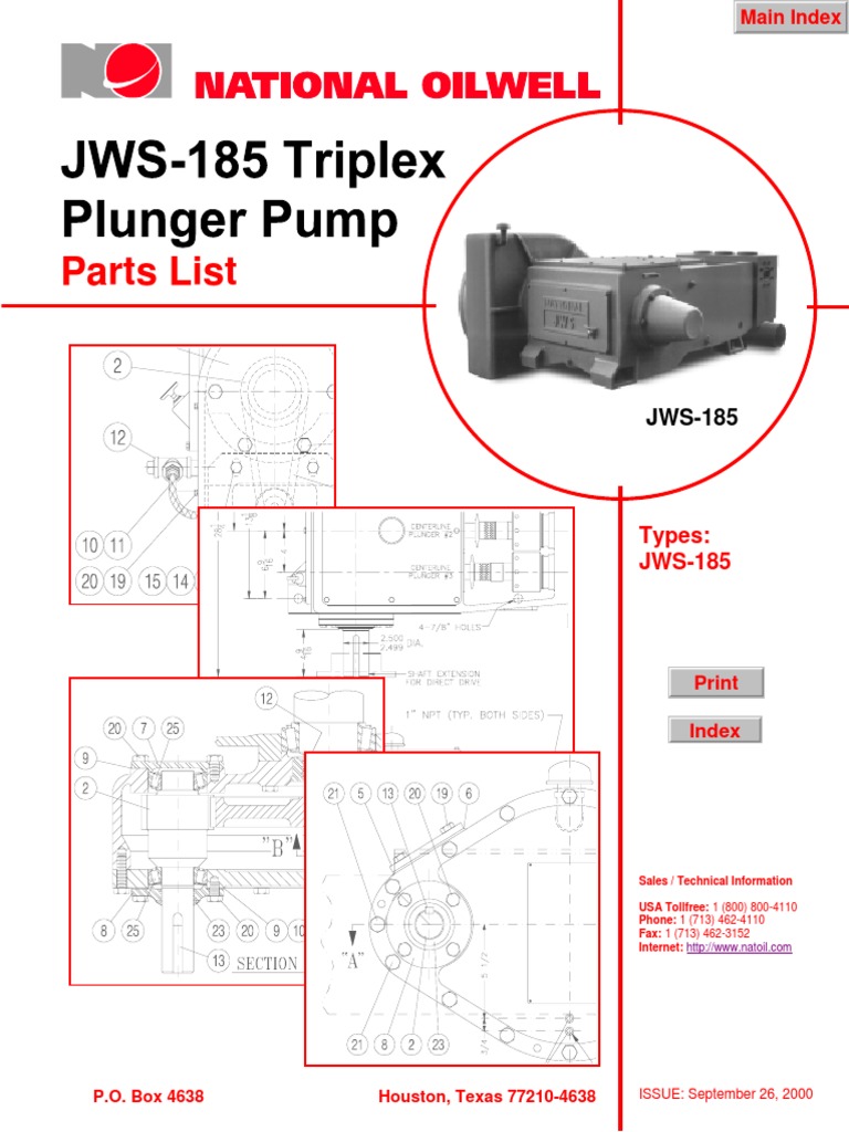 NATIONAL JWS-185 Parts List | PDF | Pump | Screw