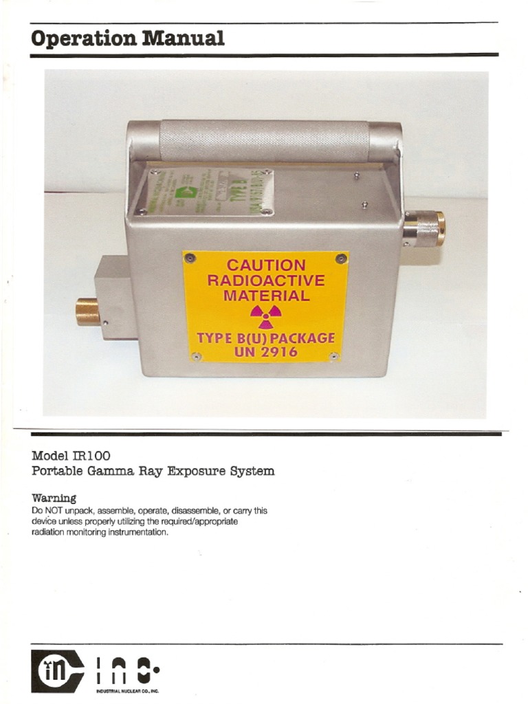 IR100 Manual PDF | PDF | Electrical Connector | Ionizing Radiation