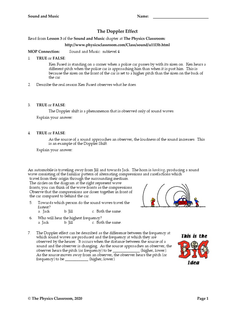 The Doppler Effect: Sound and Music Name | PDF