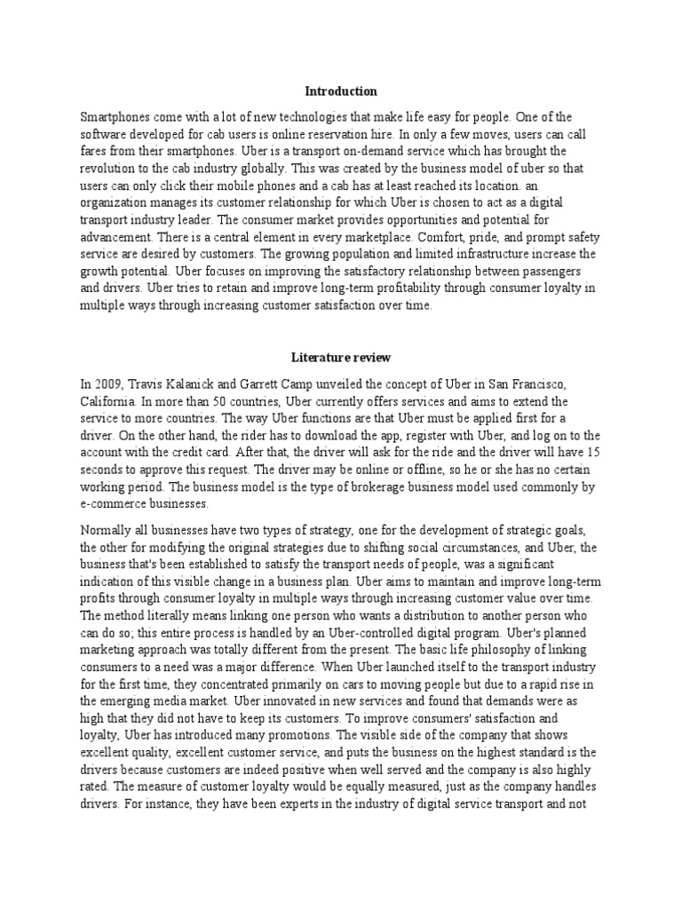 Uber Customer Satisfaction | PDF | Business | Economies