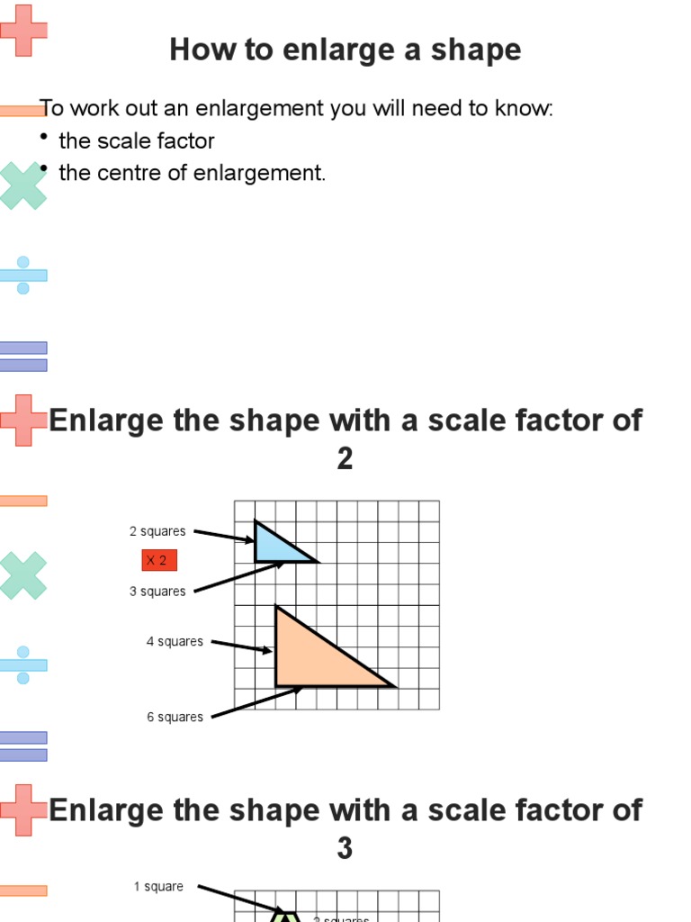 Enlarge Shapes Using Centre of Enlargement | PDF