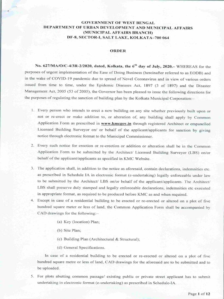 Streamlining the Building Plan Sanction Process in Kolkata Municipal ...
