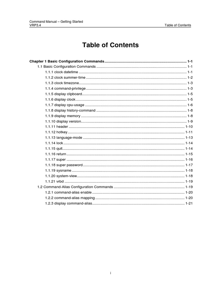 VRP3.4 Command - Manual 01 - Getting - Started | PDF | Command Line ... VRP3.4 Command - Manual 01 - Getting - Started | PDF | Command Line ...
