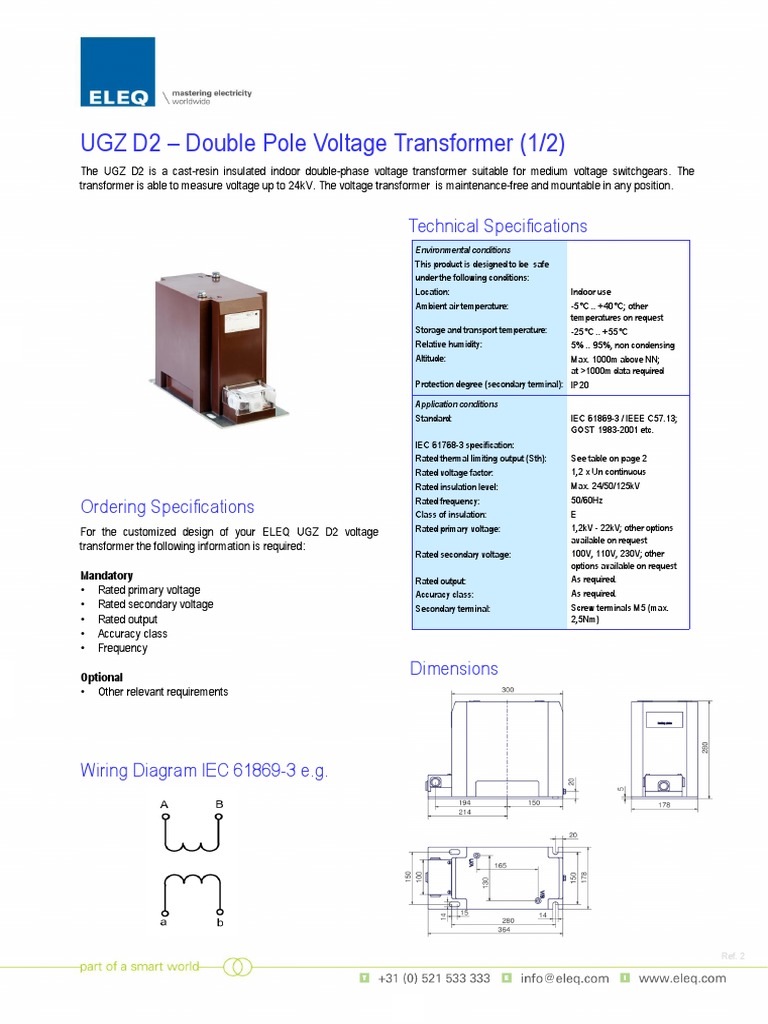 UGZ D2 - Double Pole Voltage Transformer (1/2) : Technical ...