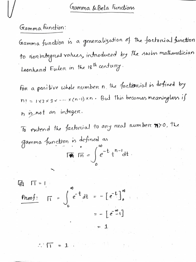 Gamma and Beta Functions | PDF | Special Functions | Number Theory