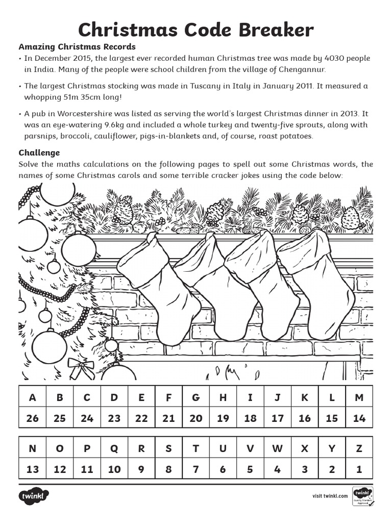 Twinkl Code Breaker | PDF | Santa Claus | Christmas Traditions