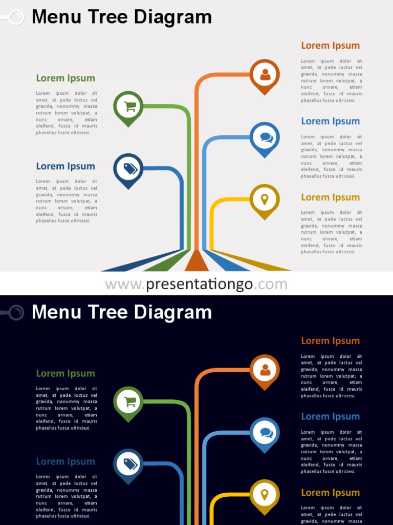 Menu Tree PowerPoint Diagram PGo | PDF