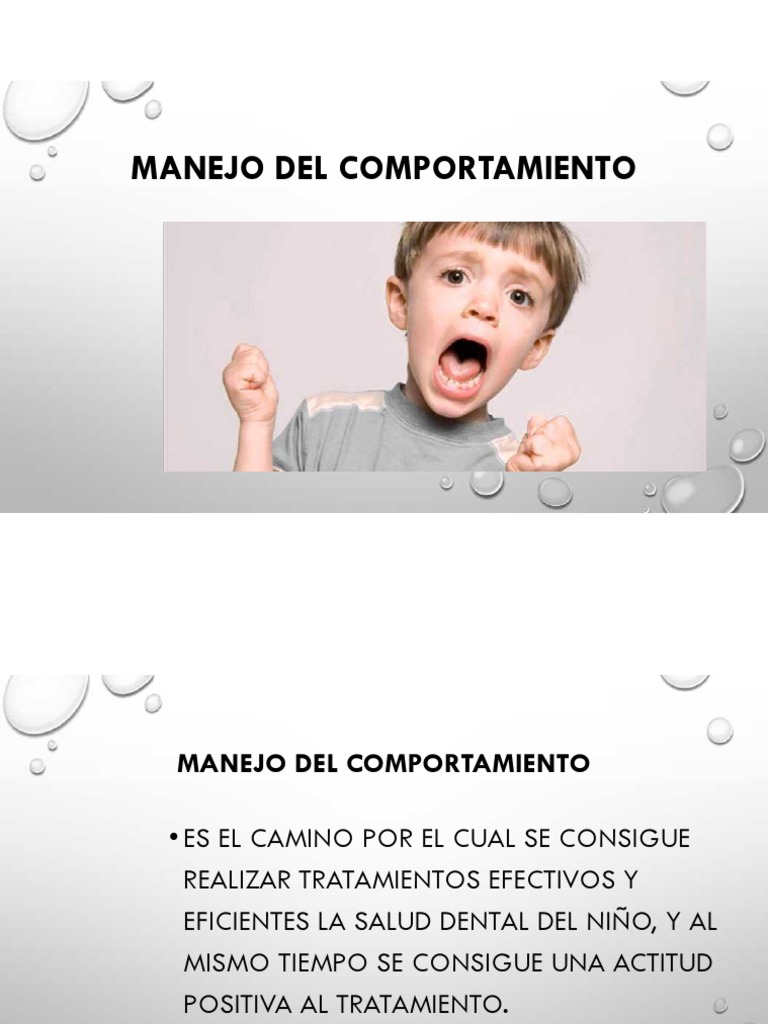 Manejo Del Comportamiento | PDF | Odontología | La naturaleza humana