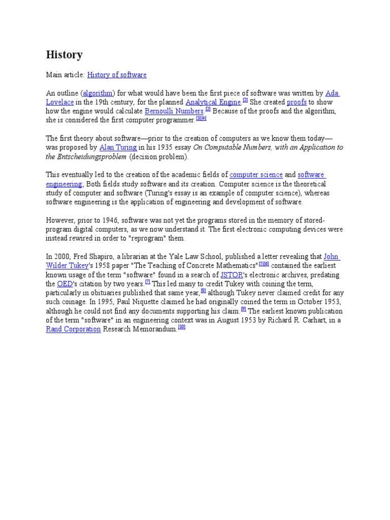 History: History of Software Algorithm Ada Lovelace Analytical Engine ...