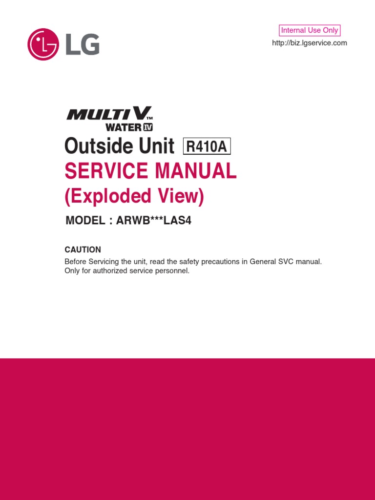 Multi V Water IV Outside Unit Service Manual Exploded View Model Arwb ...