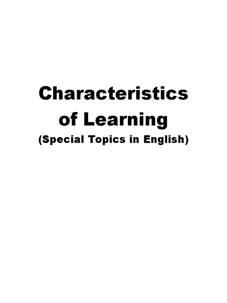 Characteristics of Learning Explained | PDF | Attitude (Psychology ...