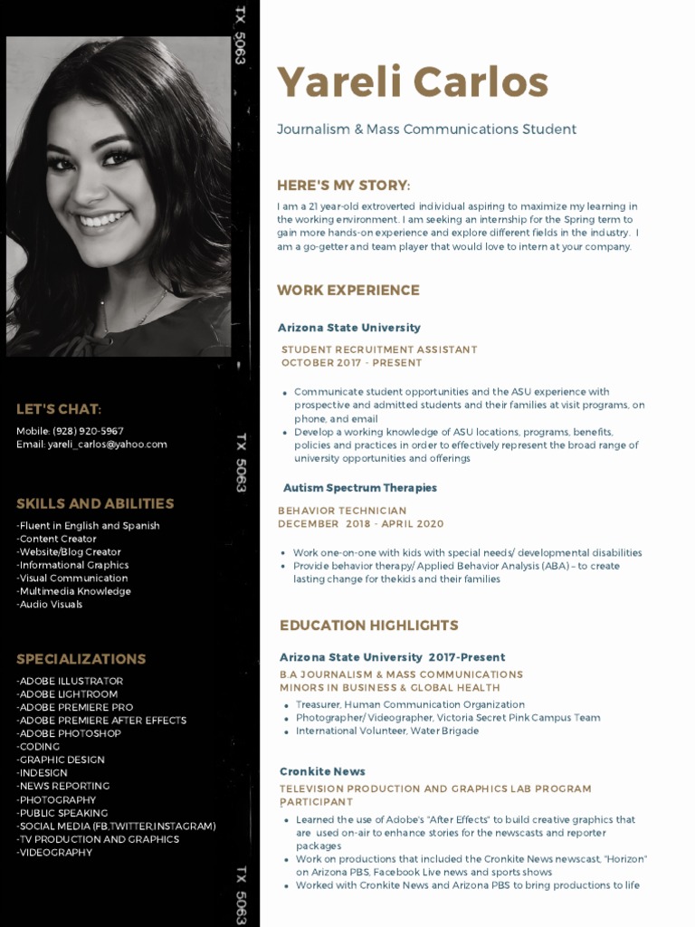 Yareli Carlos-Resume | PDF | Arizona State University | Psychological ...
