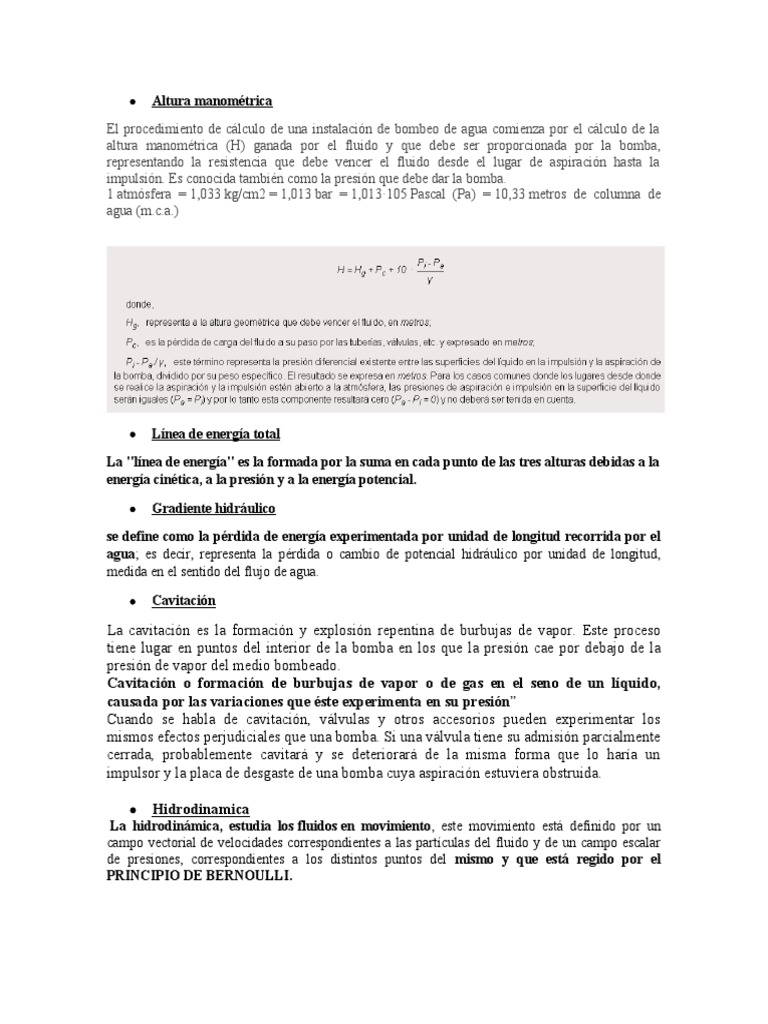 Altura Manométrica | PDF | Bomba | Presión