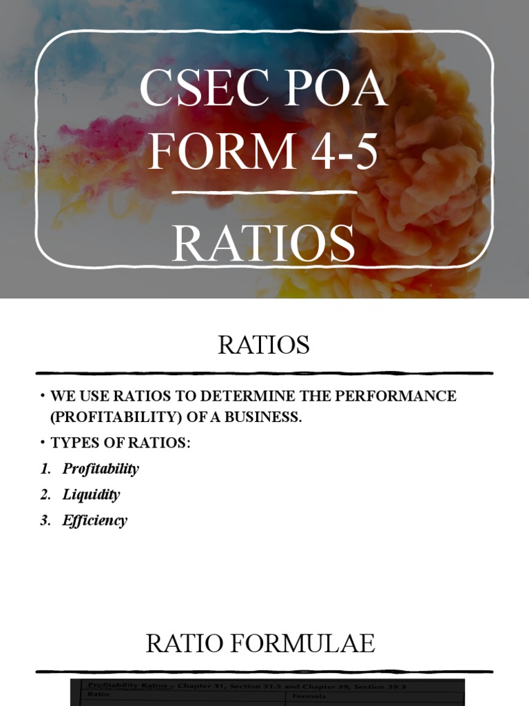 Csec Poa Ratios | PDF