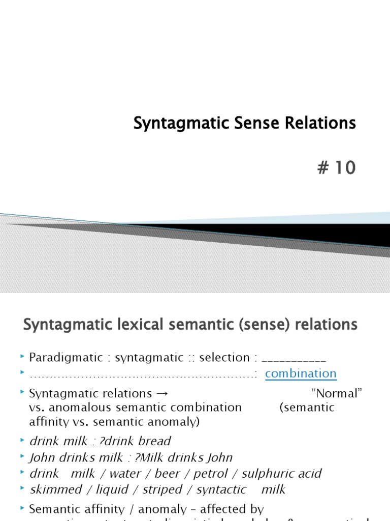 Syntagmatic Sense Relations | PDF | Lexical Semantics | Linguistics