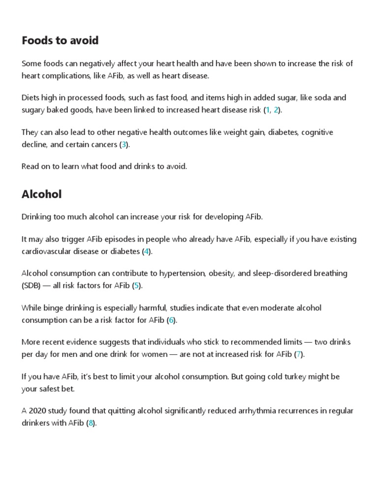 The Atrial Fibrillation Diet - Foods To Avoid | PDF | Fat ...