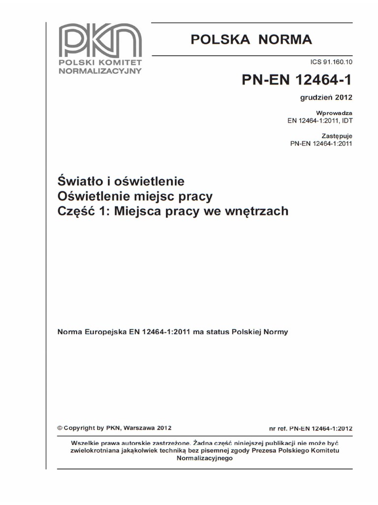 5a.3 - PN-EN 12464-1 (2012) Oświetlenie Miejsc Pracy - Miejsca Pracy We ...