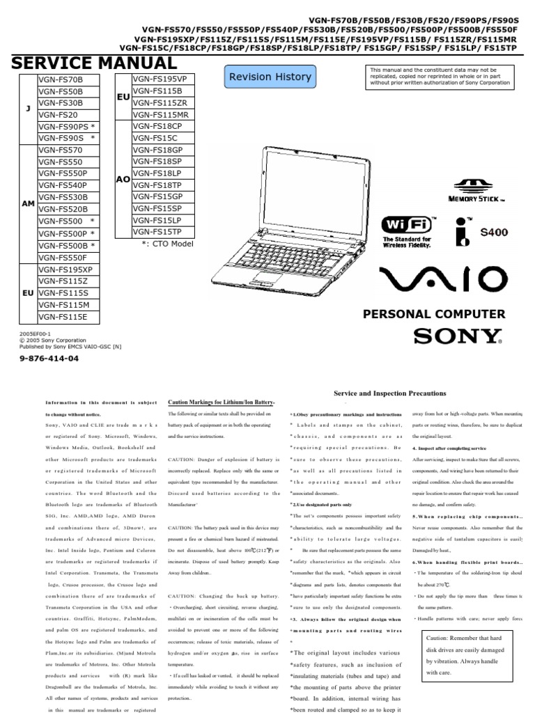 Service Manual: Revision History | PDF | Office Equipment | Computing