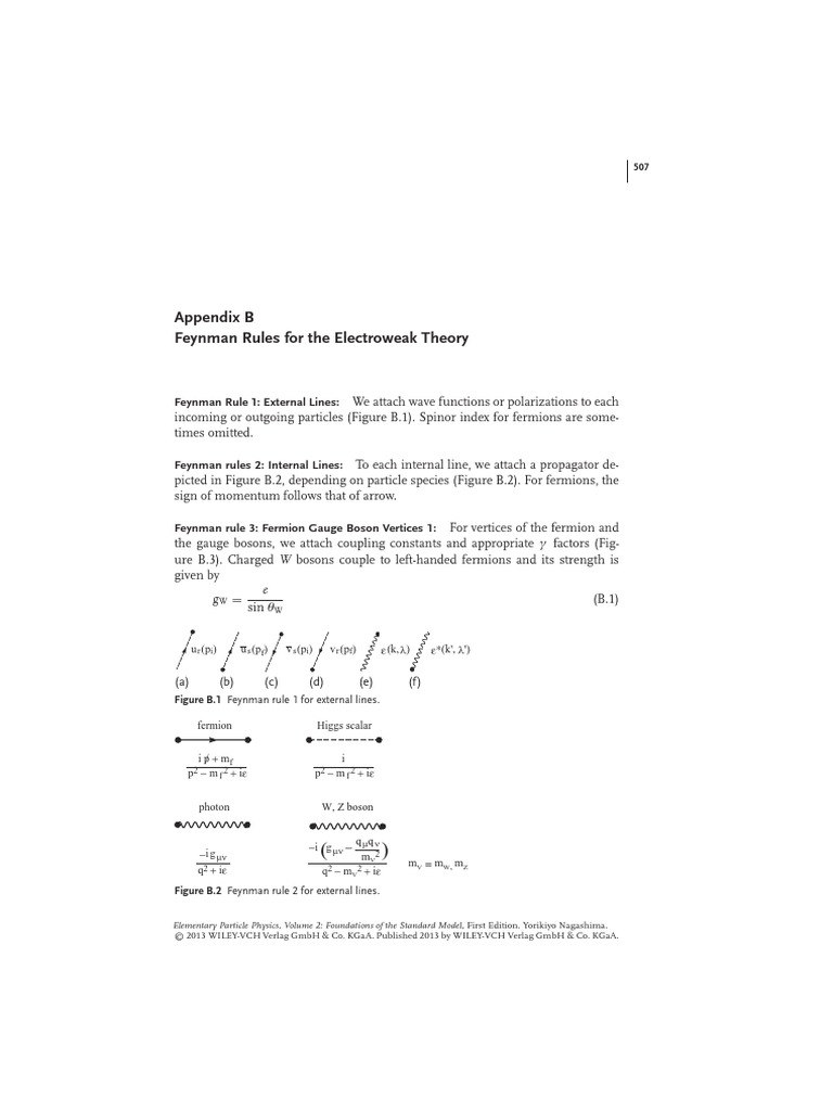 Feynman Rules For Electroweak Theory | PDF | Boson | Scientific Theories