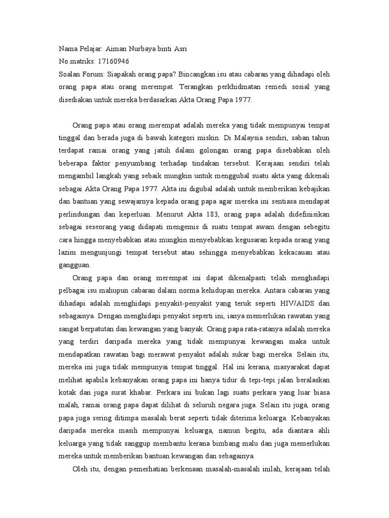 Isu dan Bantuan untuk Orang Papa | PDF