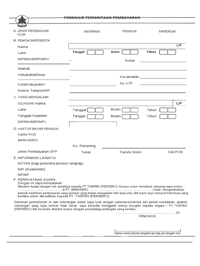 Form DPCP Dan Permintaan Pembayaran-Dikonversi | PDF