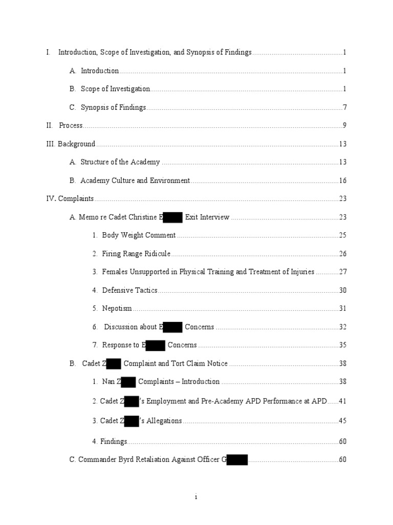 APD Academy Investigation Report | PDF | Albuquerque Police Department ...