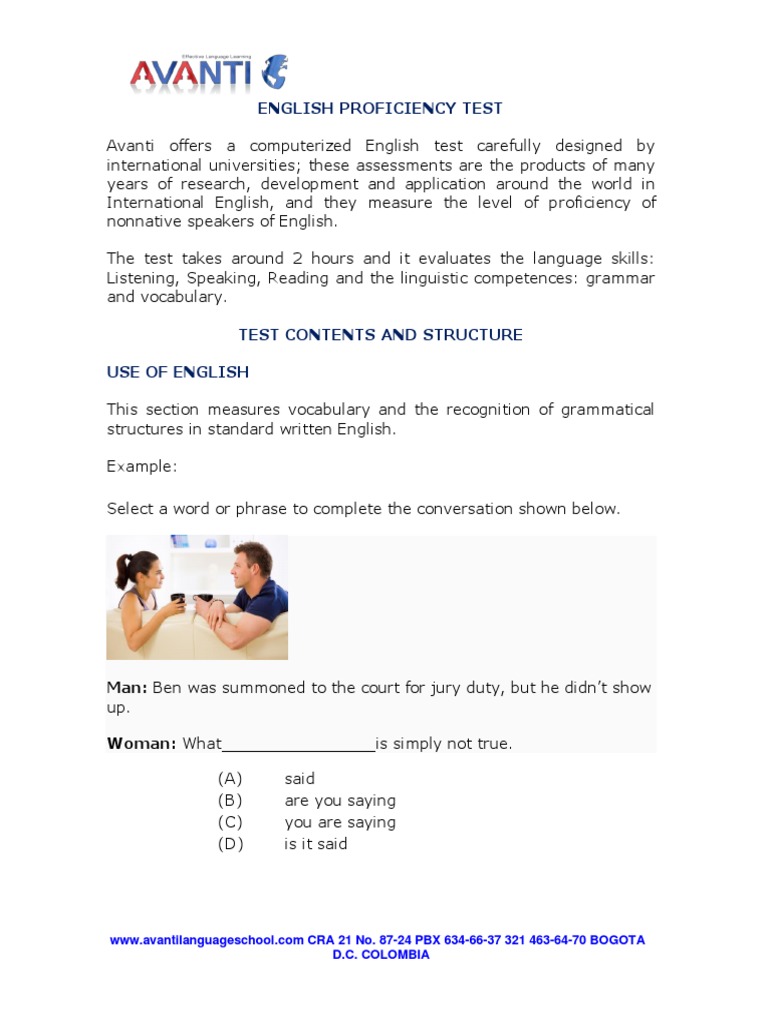 Proficiency English Test 2020 | PDF | English Language | Jazz